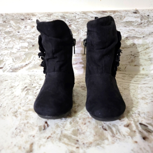 Shoes | Black Suede Baby Boots Size 5 | Poshmark